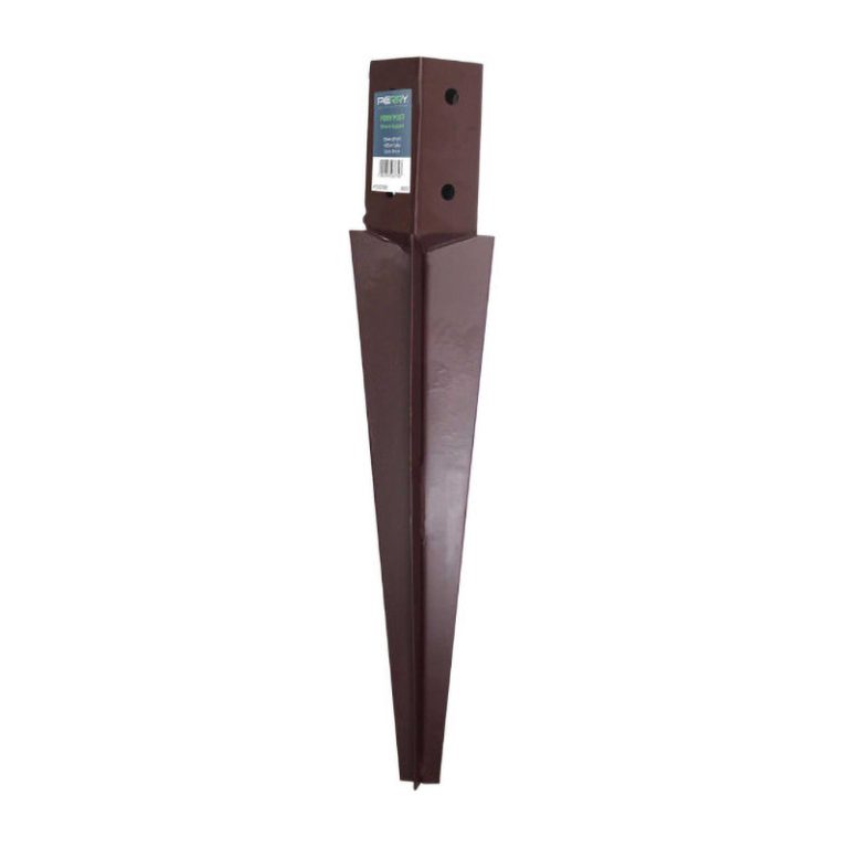 Perry Drive-In Fence Post Support with 600mm Spike - Brown (Bolt Grip ...